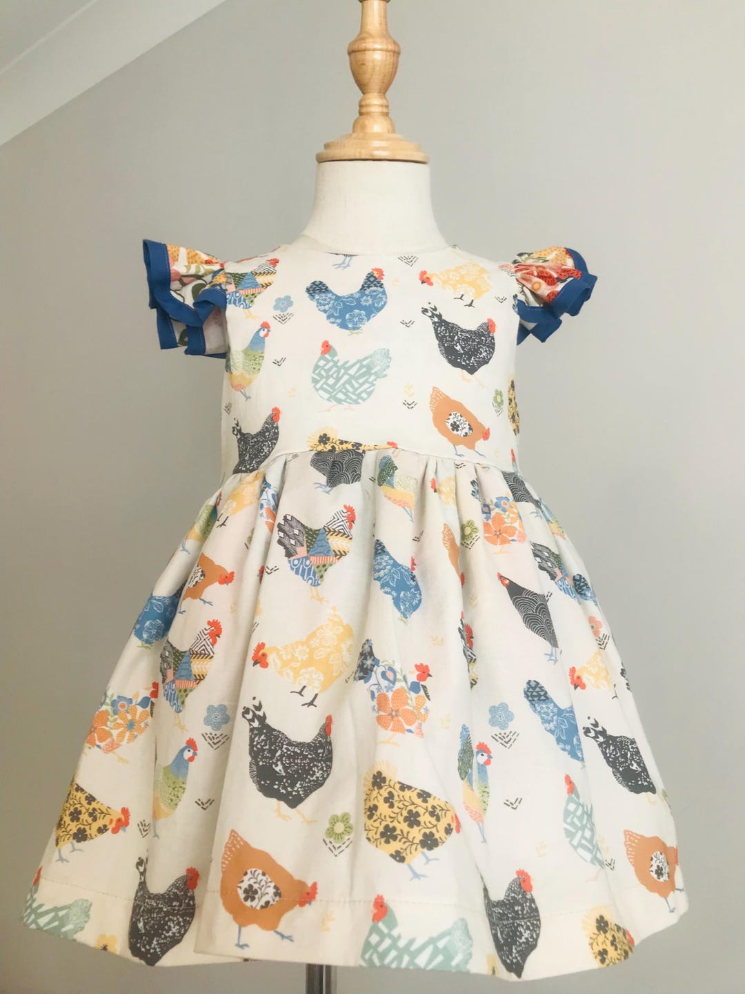 Handmade Girls Dress With Chickens for Special Occasion or Everyday ...