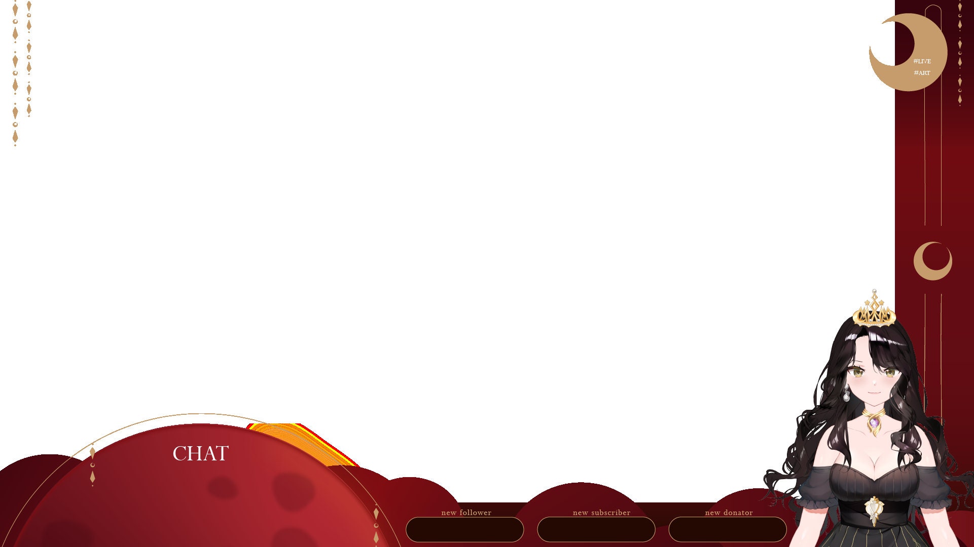 Blood Moon Stream Overlay | Vtuber Chatting + Gaming Scene | Themed ...