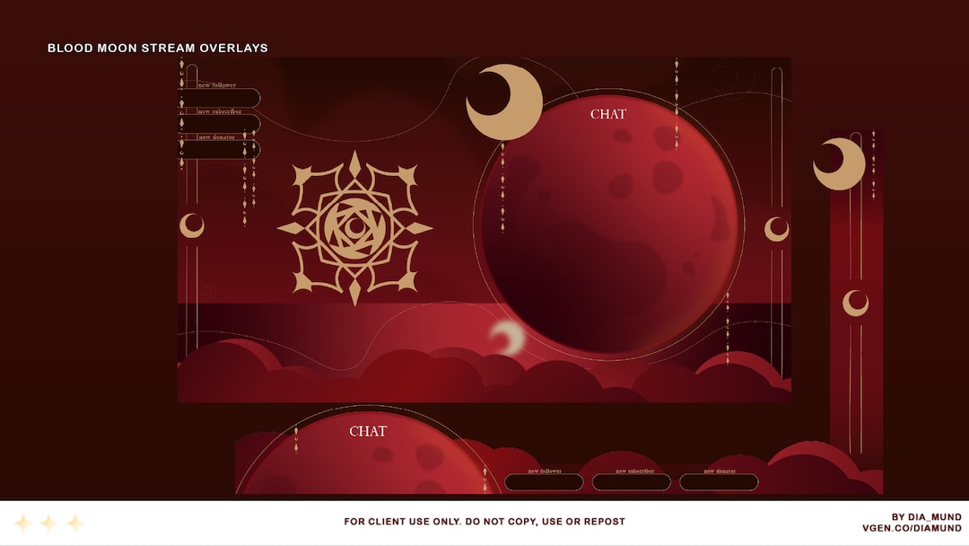 Blood Moon Stream Overlay | Vtuber Chatting + Gaming Scene | Themed ...