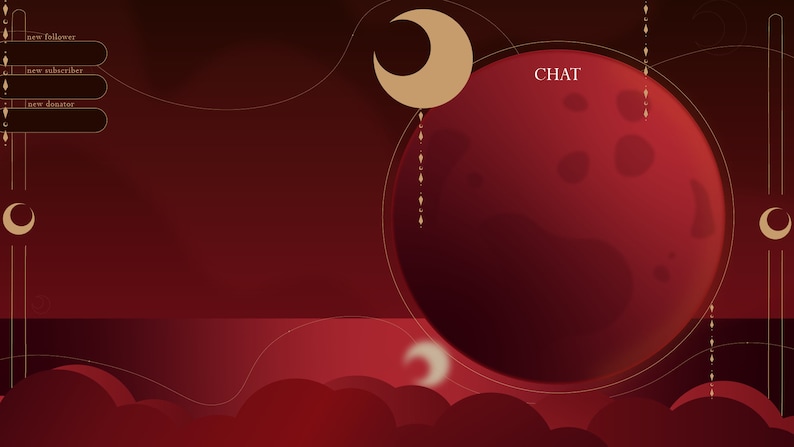 Blood Moon Stream Overlay | Vtuber Chatting + Gaming Scene | Themed Aesthetic Overlay - Etsy