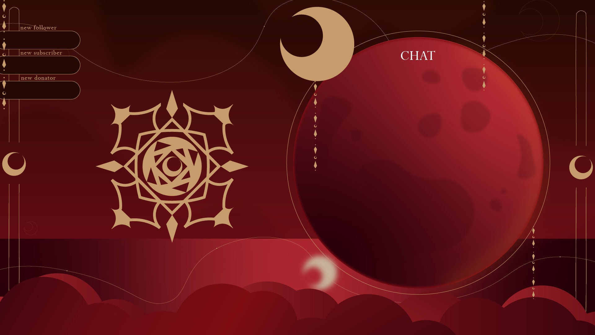 Blood Moon Stream Overlay | Vtuber Chatting + Gaming Scene | Themed ...