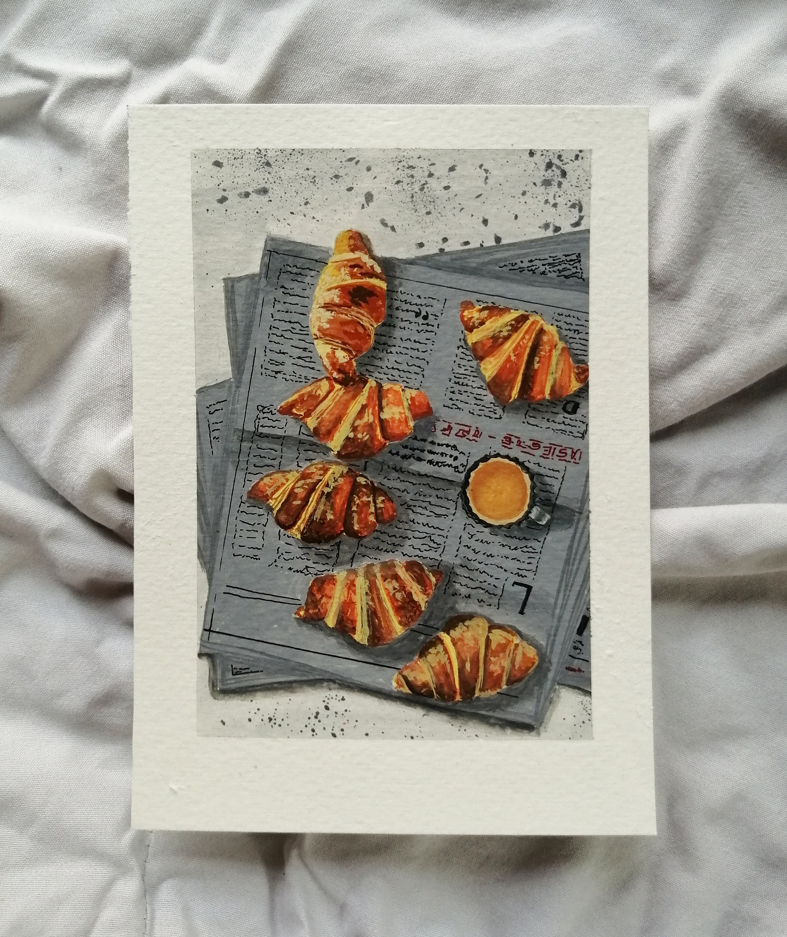 Croissants Painting Wall Decor and Wall Hanging Art Print - Etsy