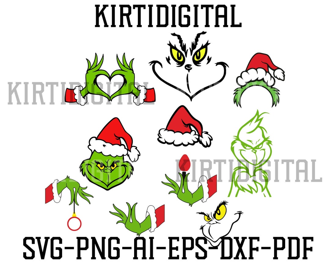 Grinch Face SVG, PNG, Cricut, Grinch Bundle SVG, Christmas Svg, Grinch ...