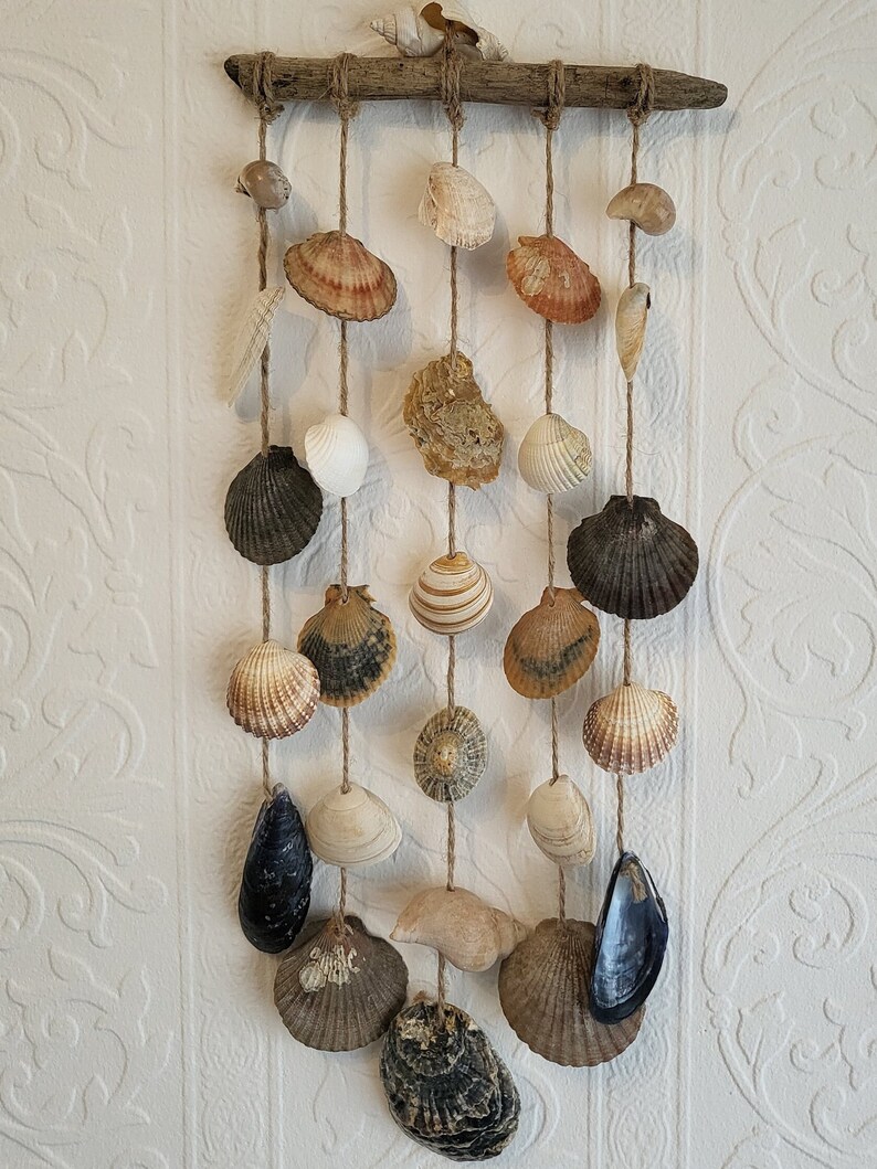 Shell Mobile Hanging Wall Art Beach Decor Handmade in North Wales - Etsy