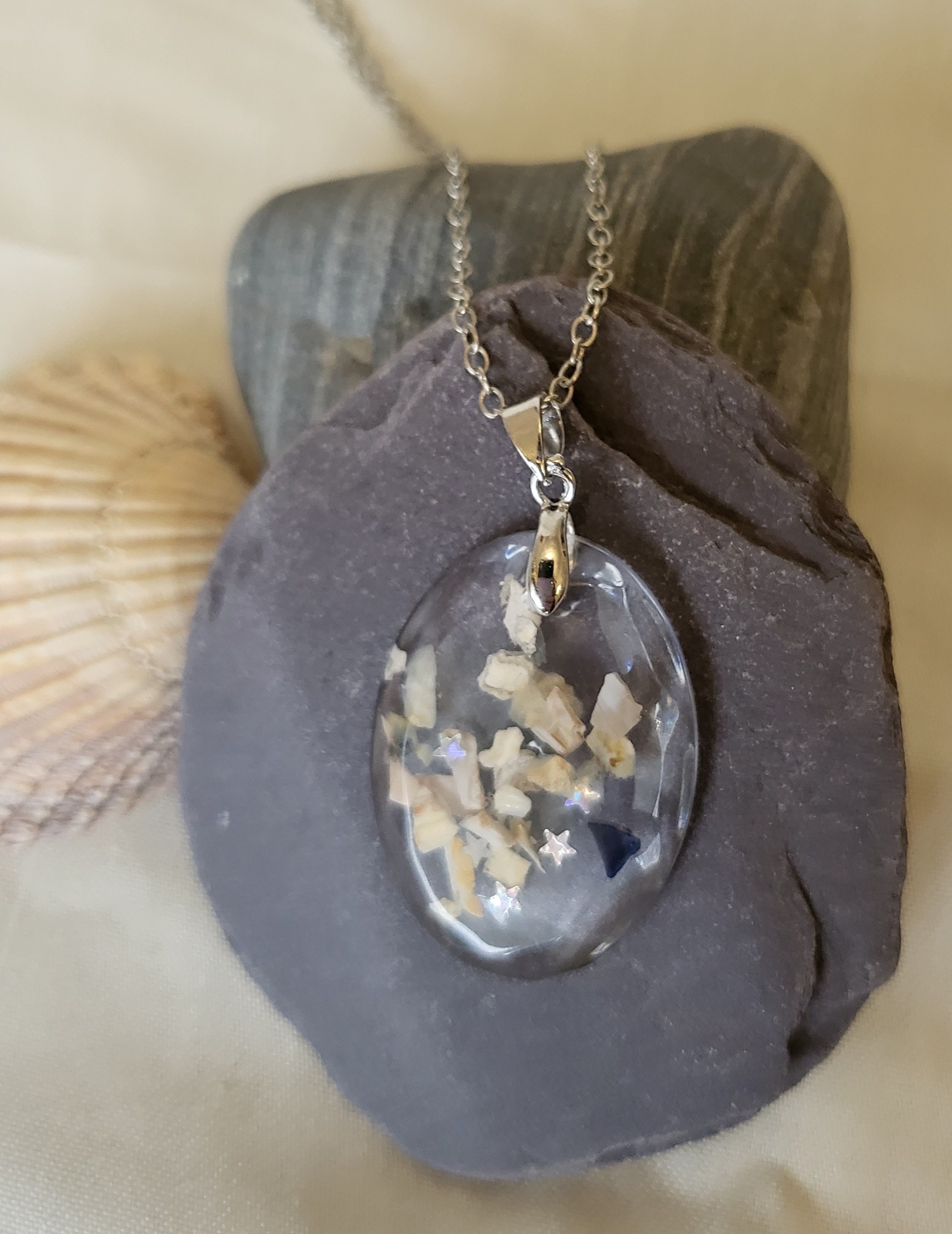 Handmade Shells and Resin Pendant Necklace From North Wales - Etsy