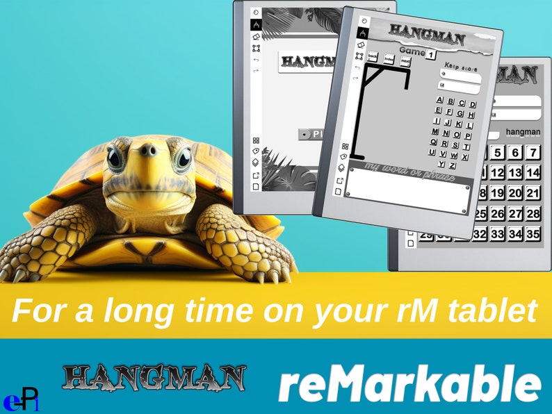 Hangman Game Template |paper Tablet Remarkable| Hyperlinked Button ...