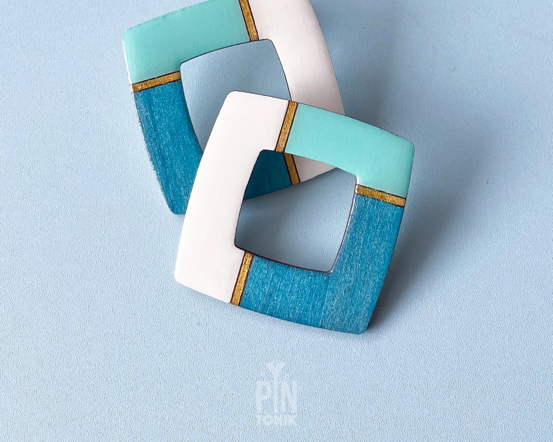 Geometric Statement Earrings - Funky Summer Large Stud Earrings ...