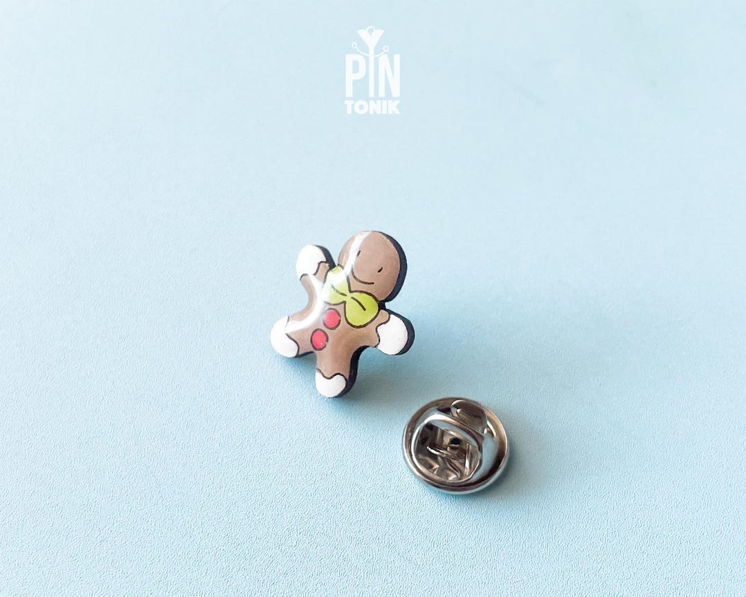 Fun Gingerbread Man Lapel Pin - Christmas Ita Bag Pin - Etsy