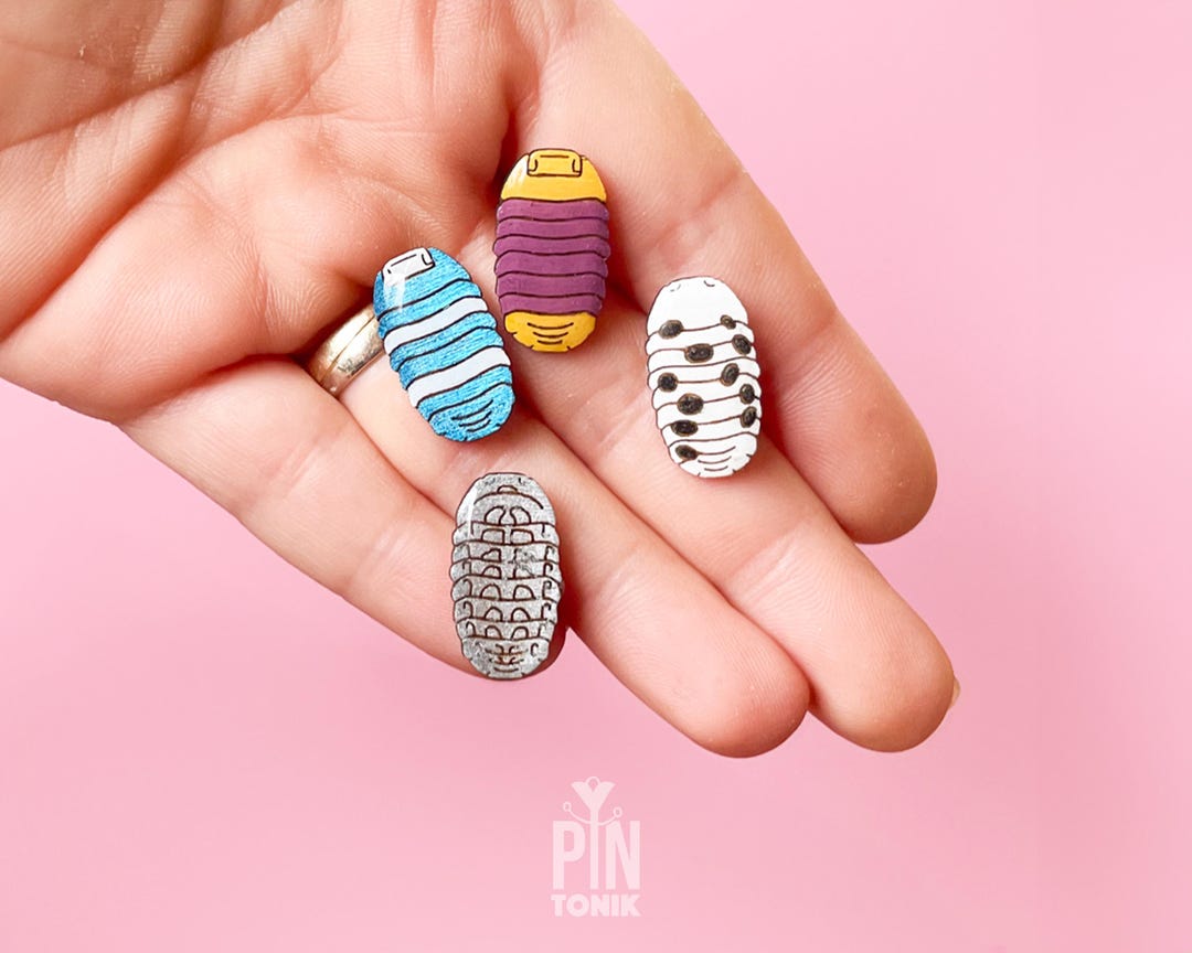 Isopod Pins - Rolly Polly Bug Jewelry - Pill Bug Halloween Costume ...