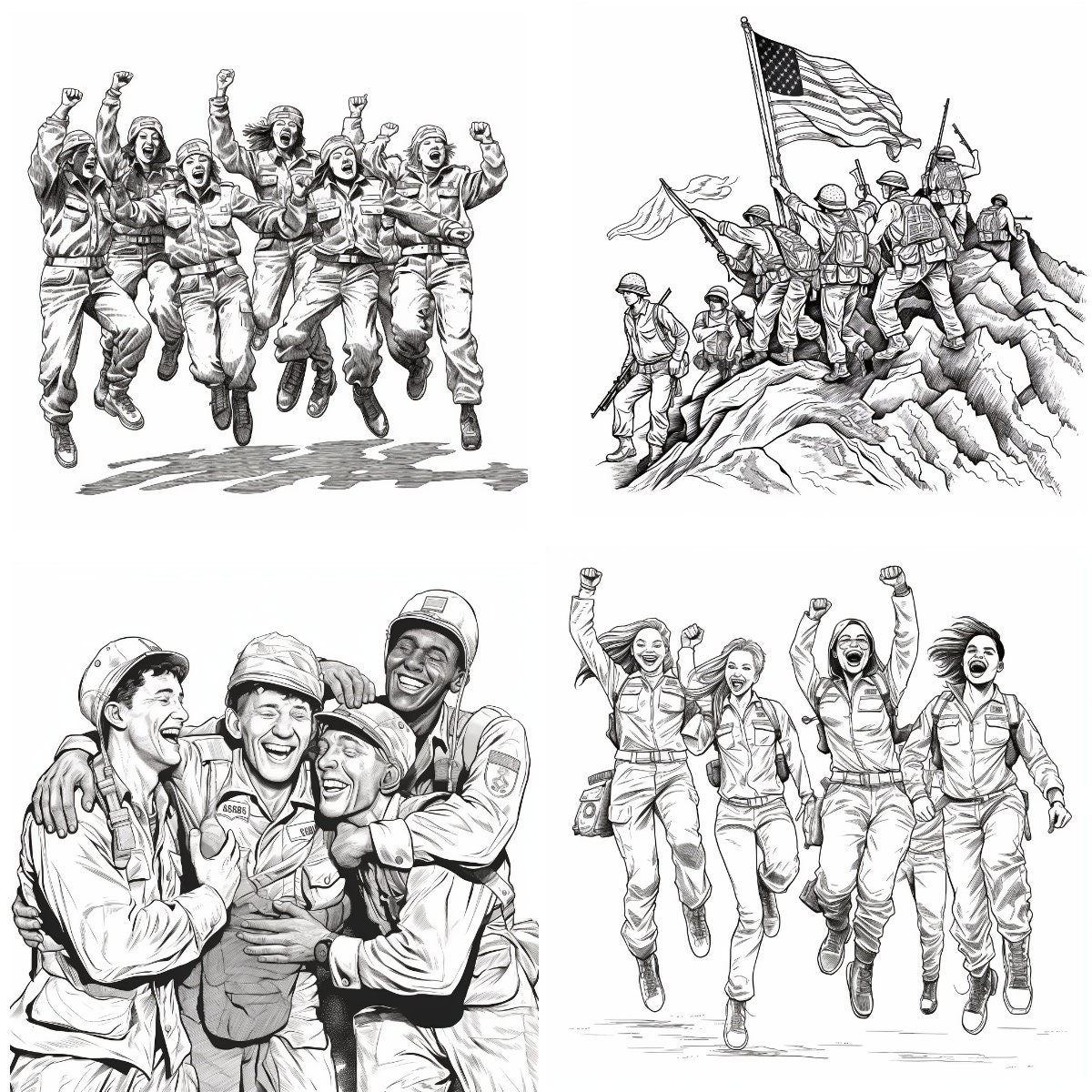 500 Coloring Pages, Military, Veterans Day for Adults and Kids ...