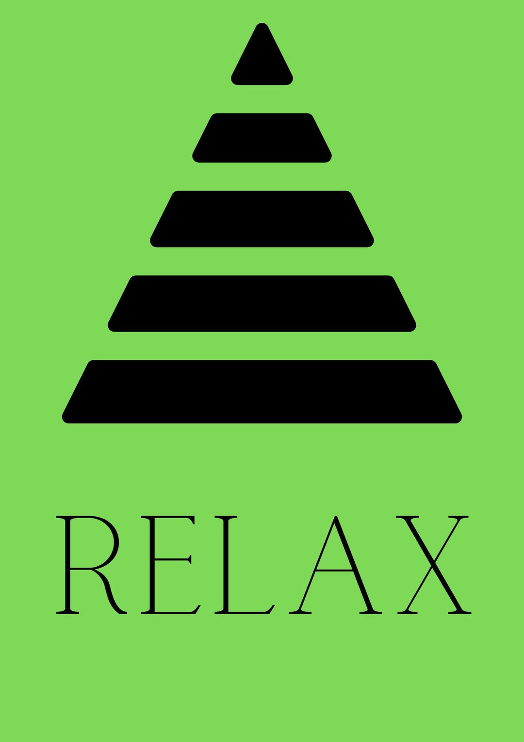 Poster Relax Pyramid Design on Green Background / Wall Art / Digital ...