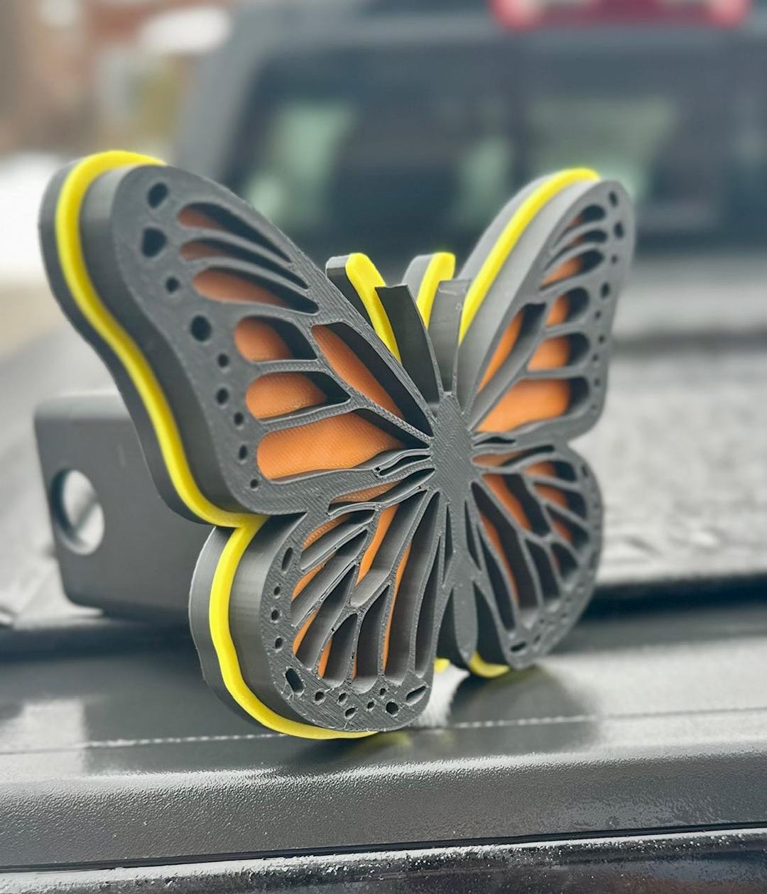 3D Printed Monarch Butterfly Hitch Cover, Unique Custom Car Accessory ...