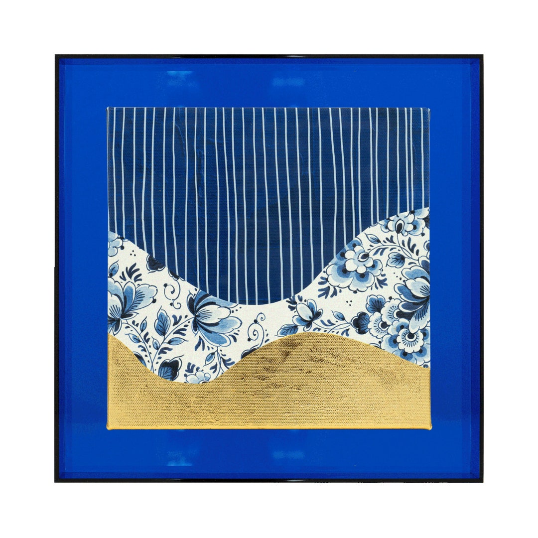 Modern Delft Blue 'blue' in (neon) Colored Acrylic Frame - Etsy