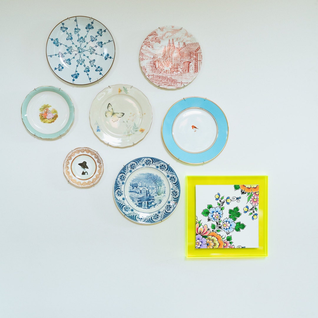 Delft Blue Flowers in Color 3 in (neon) Colored Acrylic Frame - Etsy