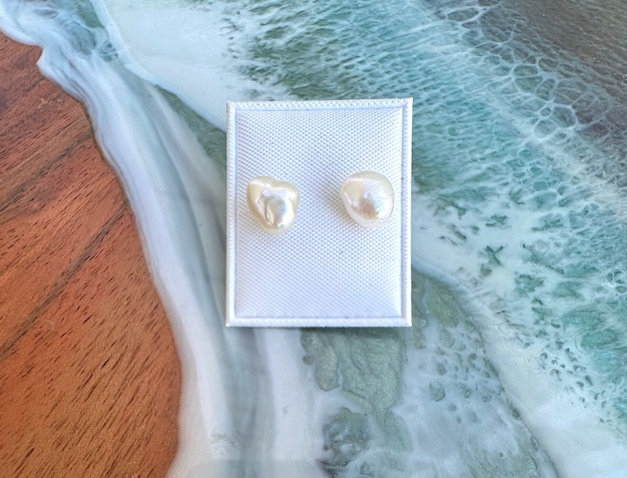 Limited Iridescent, Hawaiian, White Pearl Earrings, Sterling Silver ...
