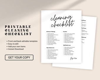 Cleaning Checklist - Etsy