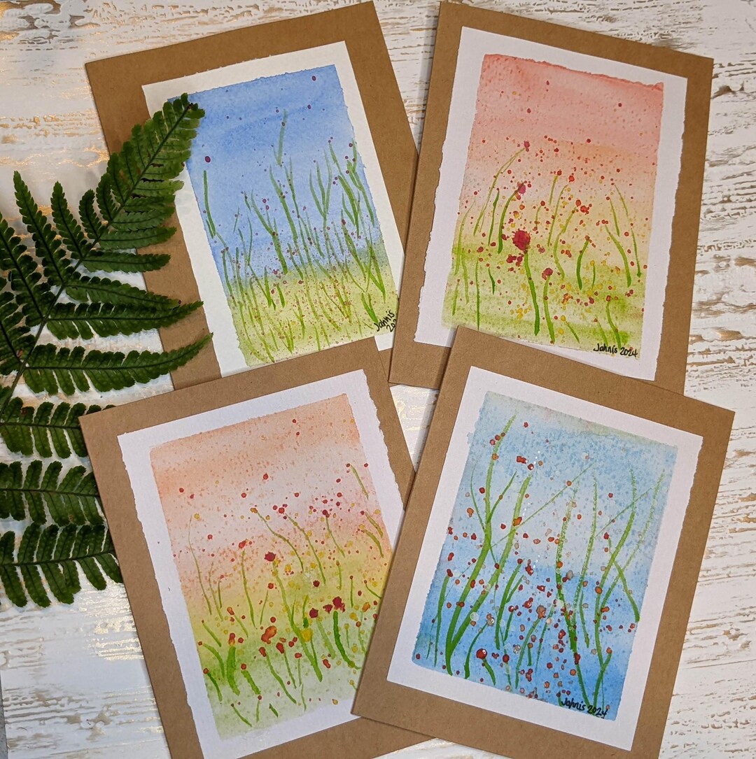 Wildflower Field Watercolor Cards - Etsy