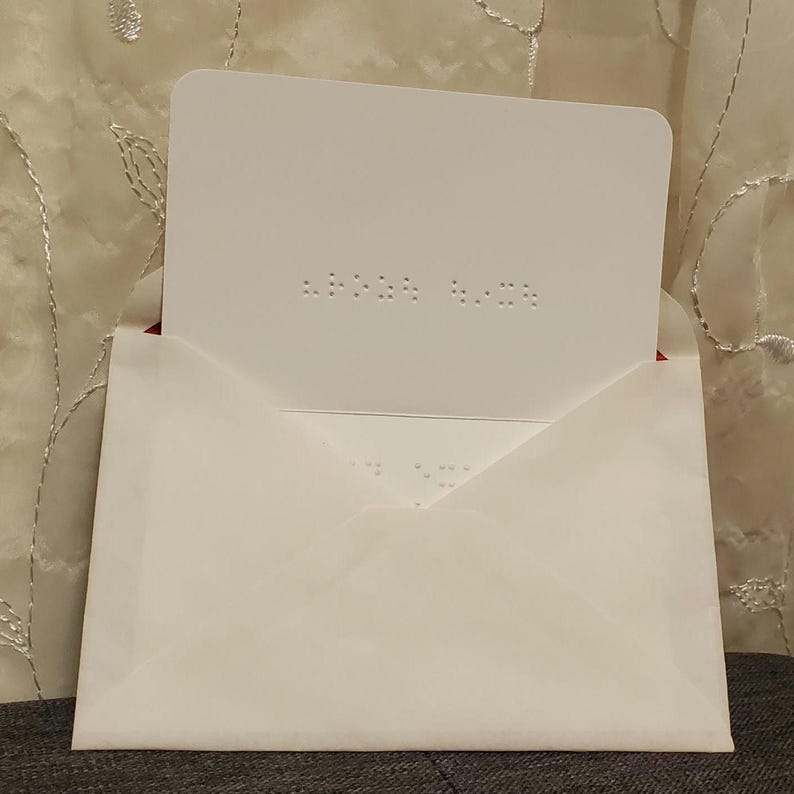 Custom Braille Greeting Card, Plain, All-occasion - Etsy