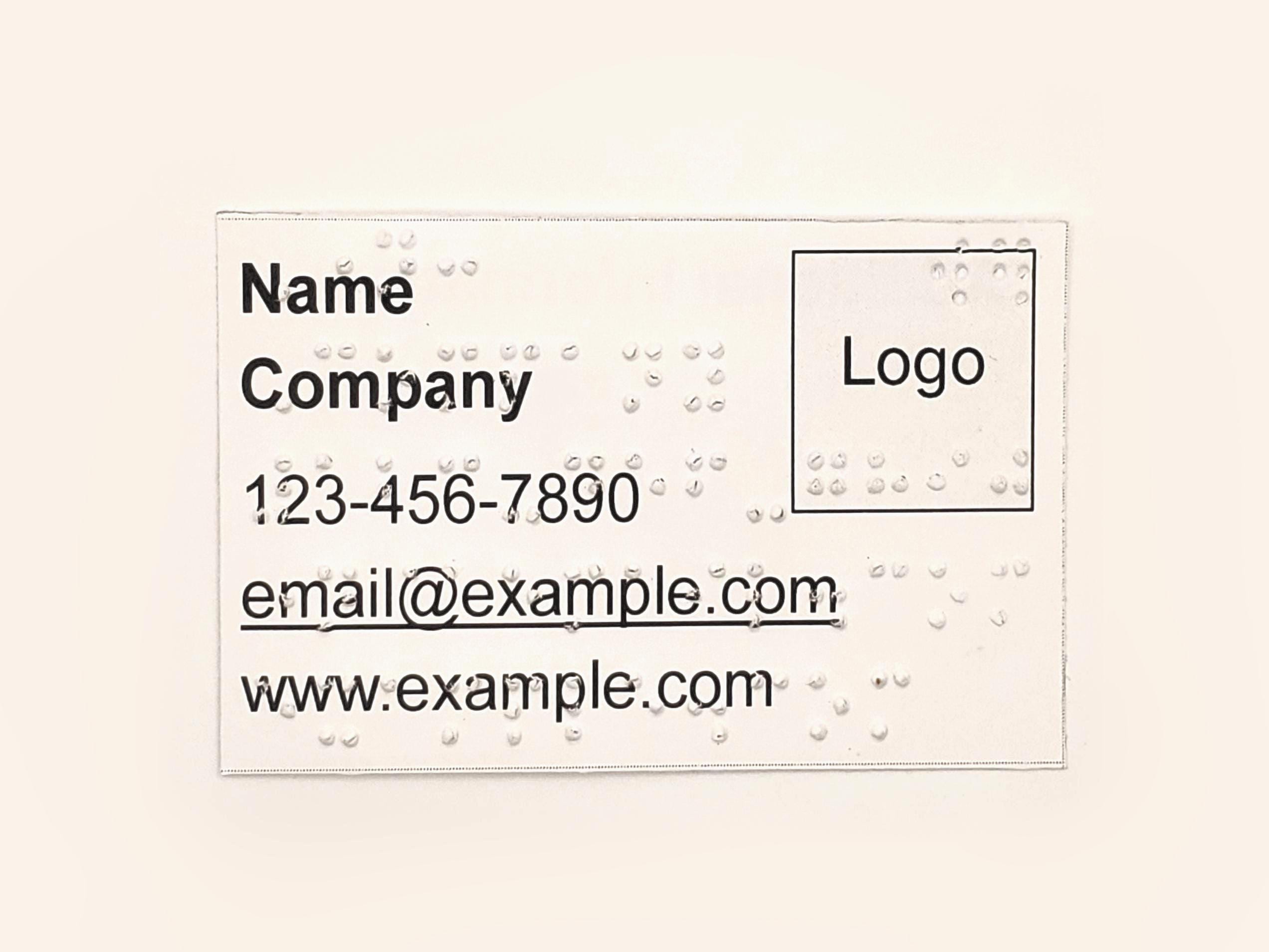 Custom Braille & Large Print Business Cards, Pack of 10 - Etsy