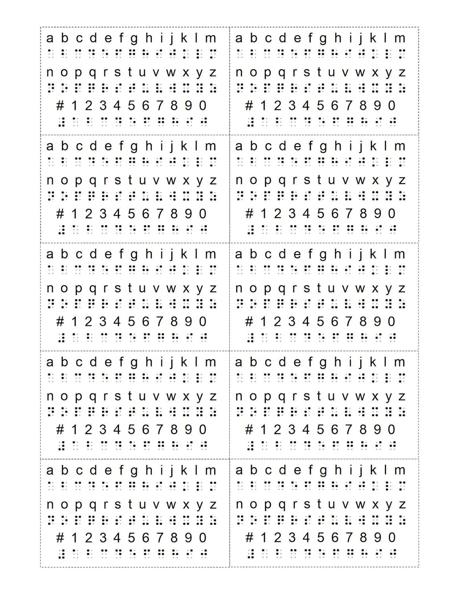 Braille Alphabet Cheat Sheet, Downloadable PDF - Etsy