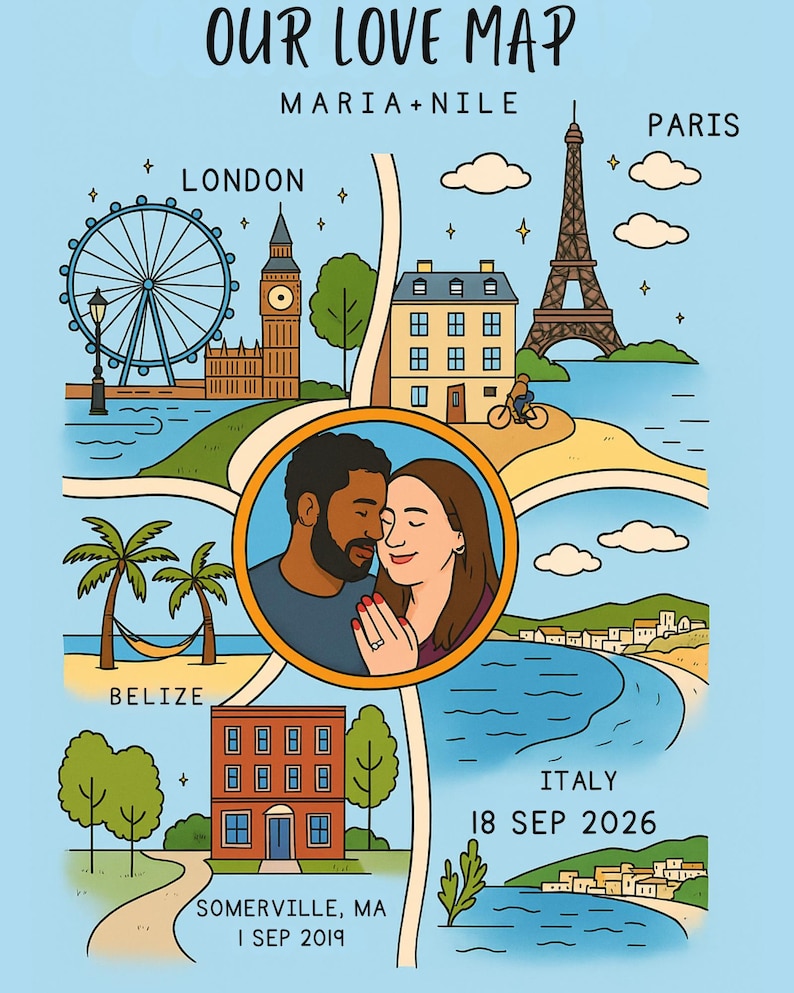 Custom Love Story Map: Personalized Anniversary Gift (digital Download ...