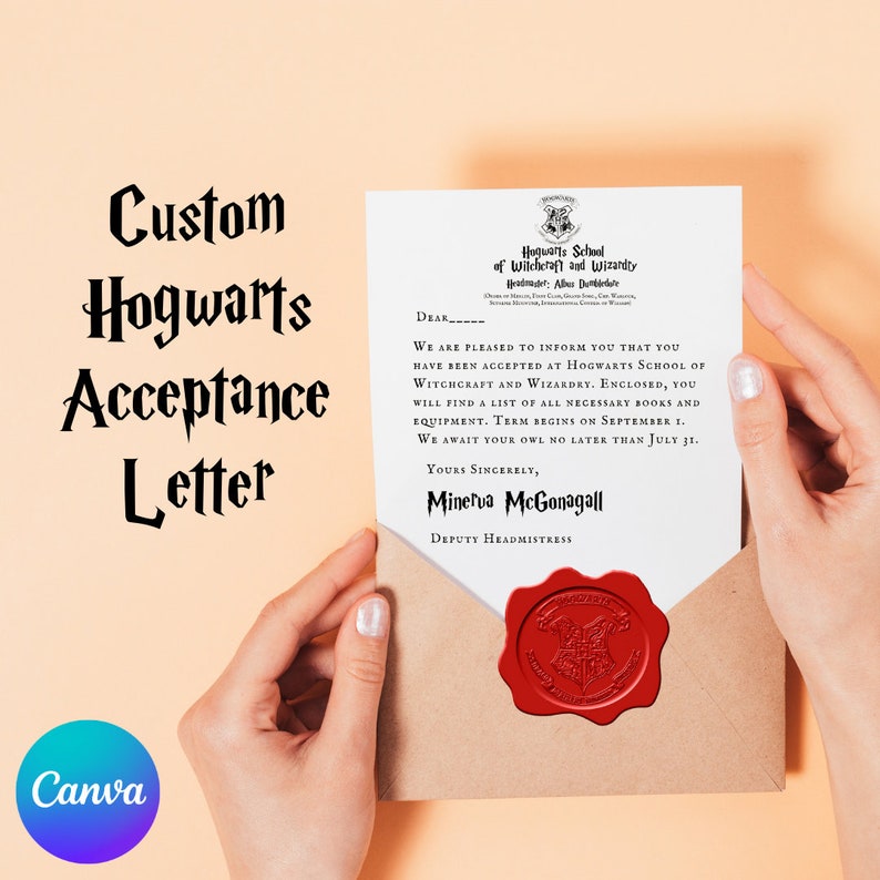 Hogwarts Acceptance Letter Custom Magical Acceptance Letter - Etsy
