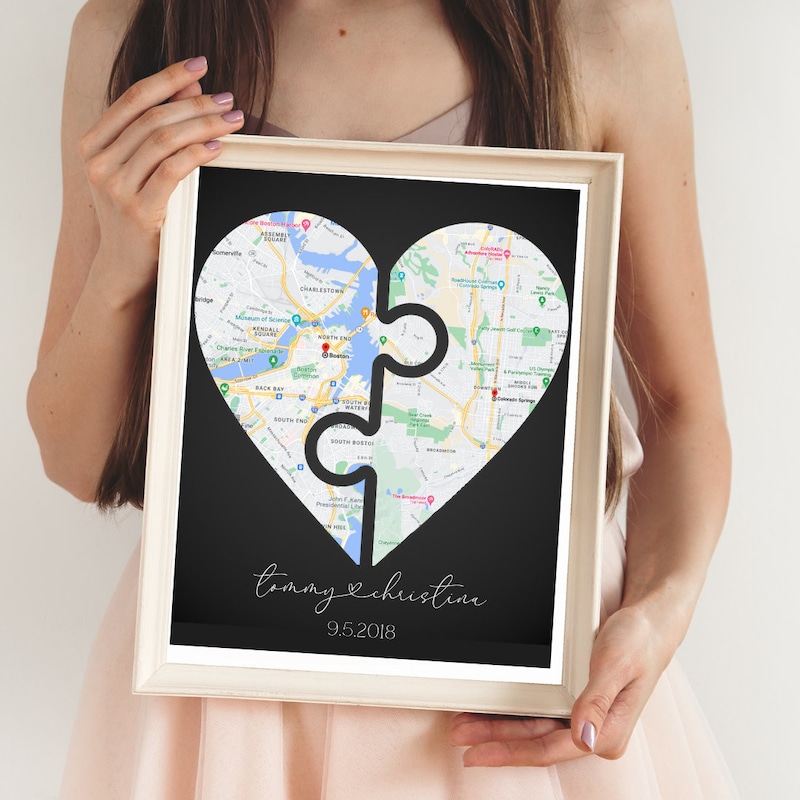 Heart Map Art - Etsy