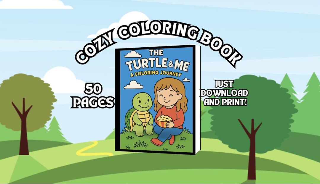 Cozy Coloring Book, Adventure Book, Bold and Easy Digital Coloring ...