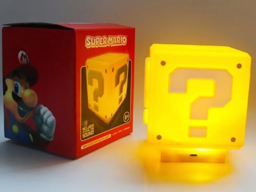 Mario LED Question Mark Sound Charging Small Night Light Block - Etsy