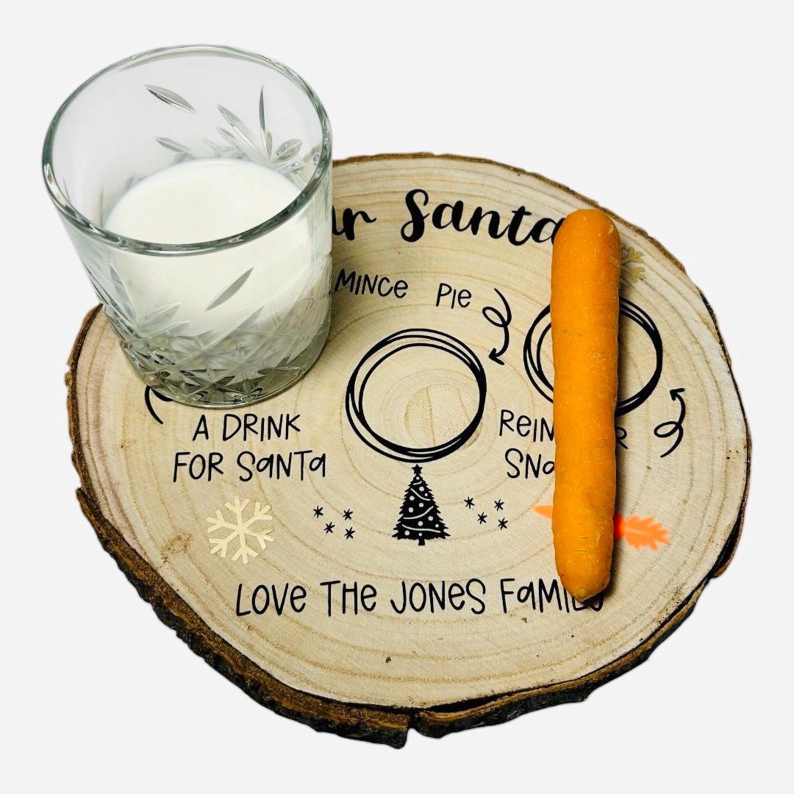 Personalised Wooden Santa Plate, Custom Christmas Eve Board for Santa's ...