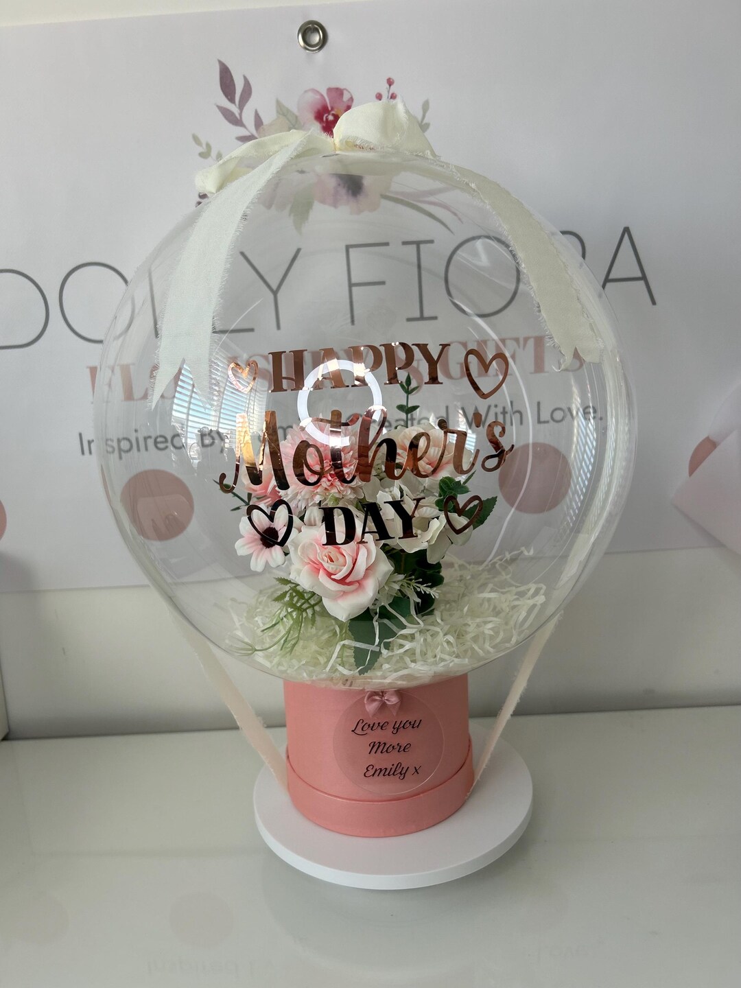 Bobo Bubble|balloon With Silk Flowers|flower Bouquet Hatbox ...
