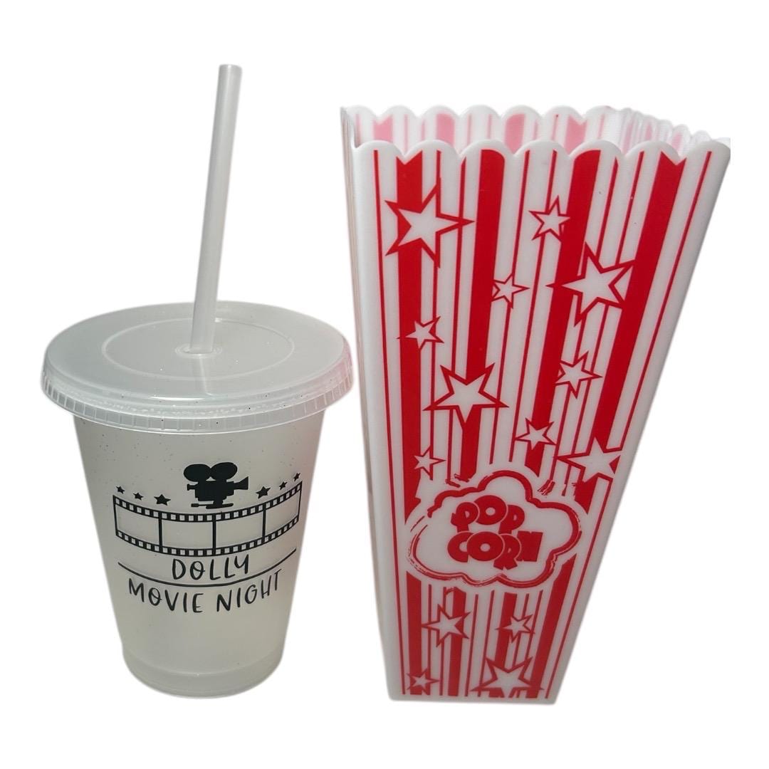Personalized Movie Night Cup & Popcorn Bowl Set (500ml) - Etsy UK