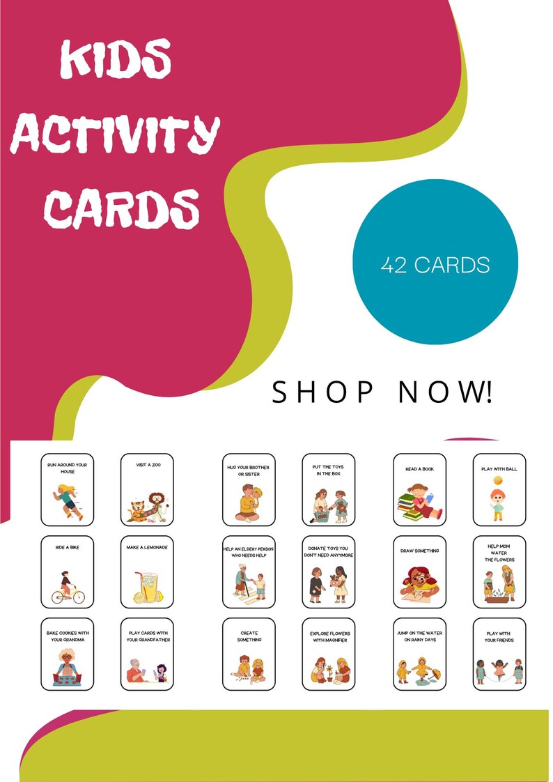 Kids Activity Cards - Etsy