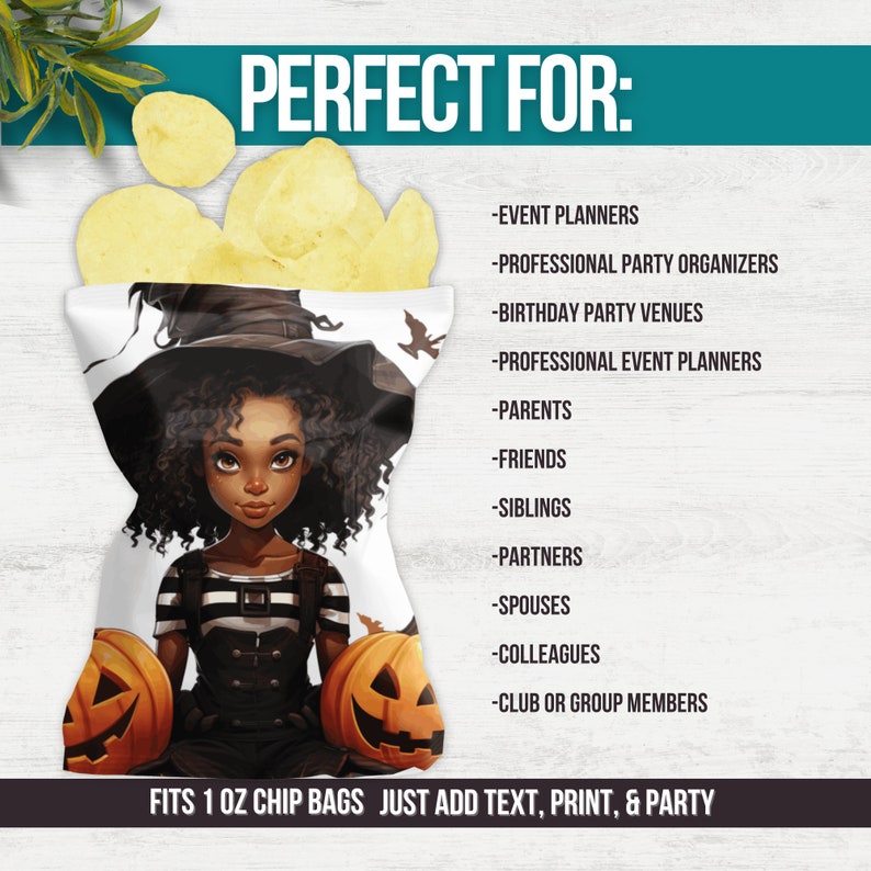 Halloween Chip Bag Printable, Halloween Party Favors, Spooky Chip Bag ...