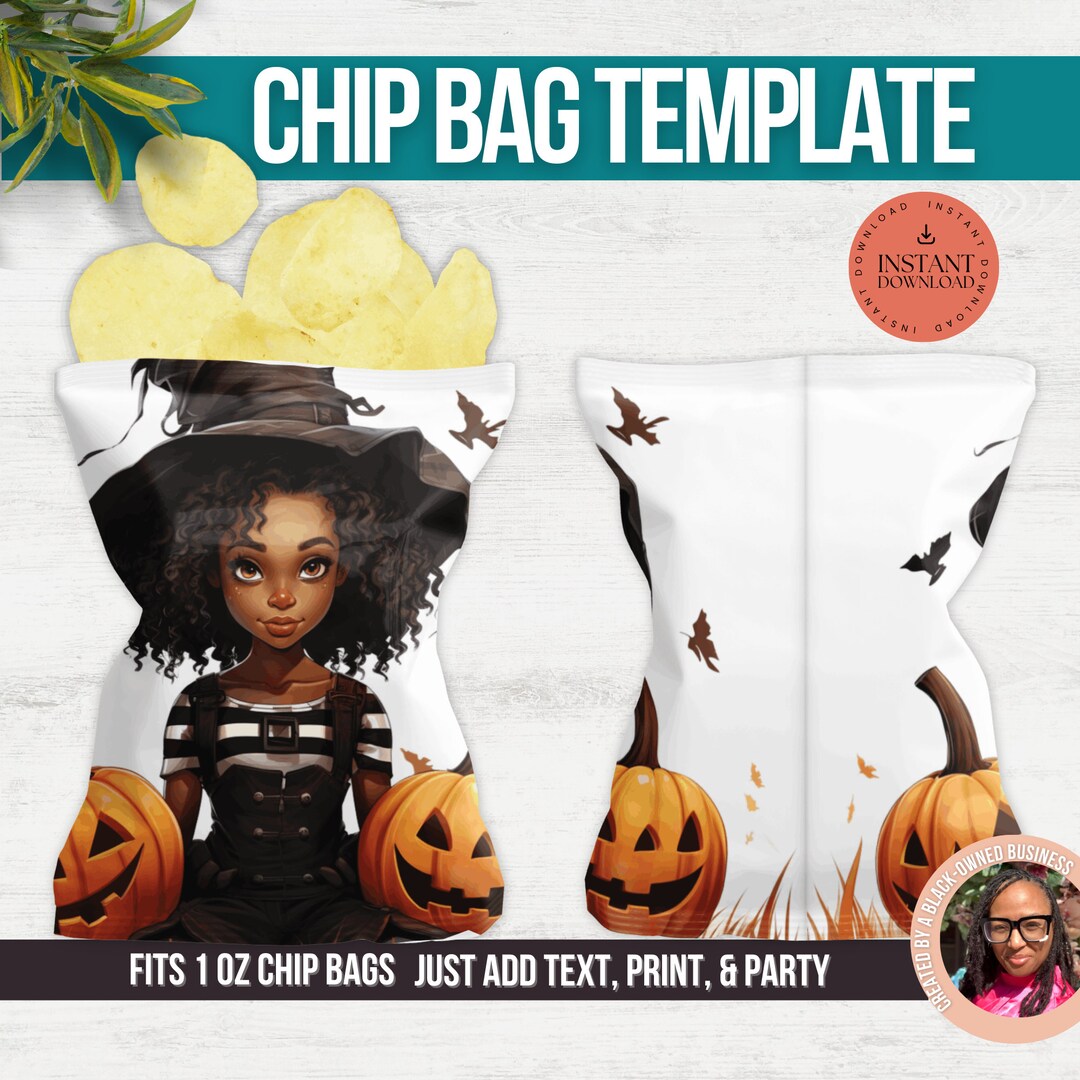 Halloween Chip Bag Printable, Halloween Party Favors, Spooky Chip Bag ...