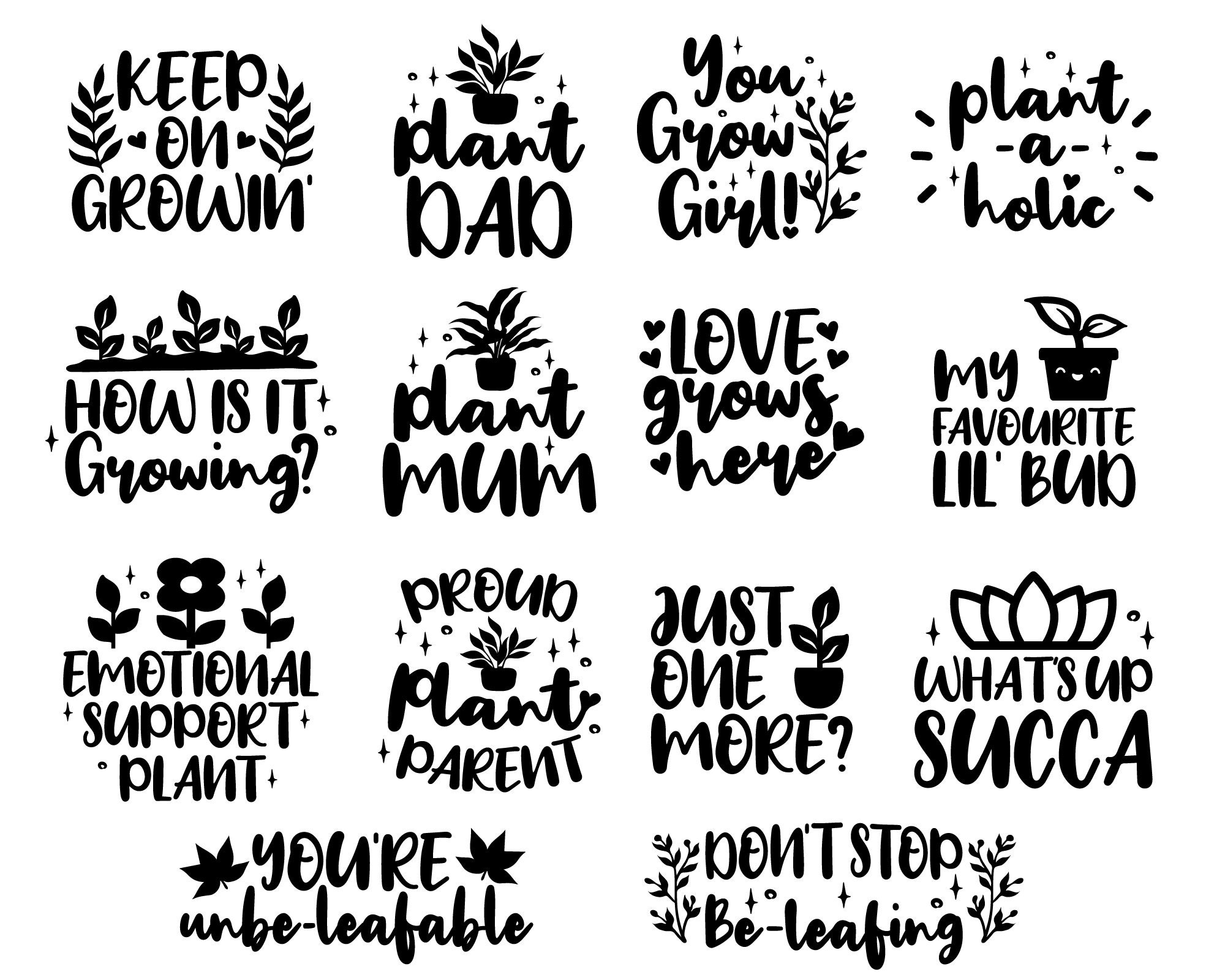 Plant Lover Bundle SVG Plant Svg Plant Quotes Funny Plant - Etsy
