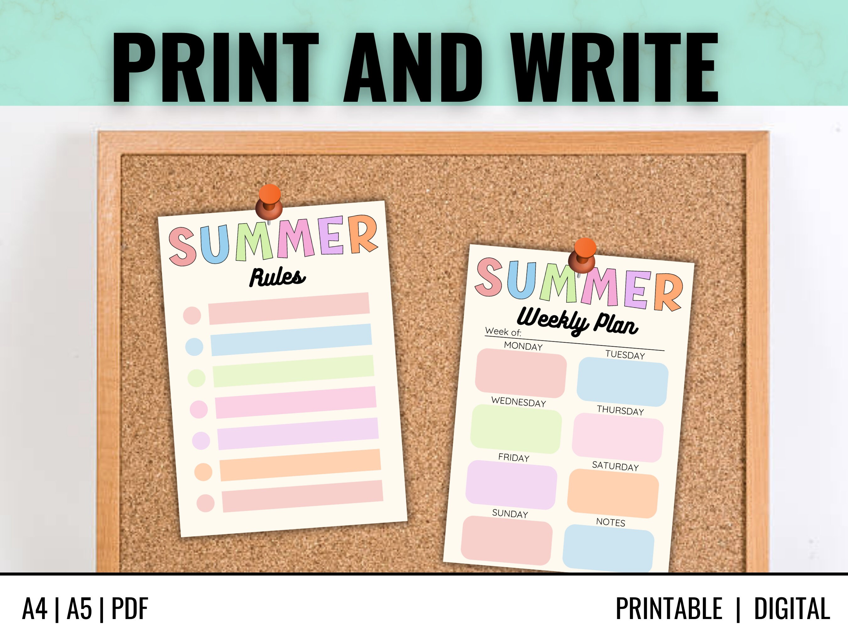 Editable Kids Summer Planner for 2023 | Kids Summer Schedule, Chores ...