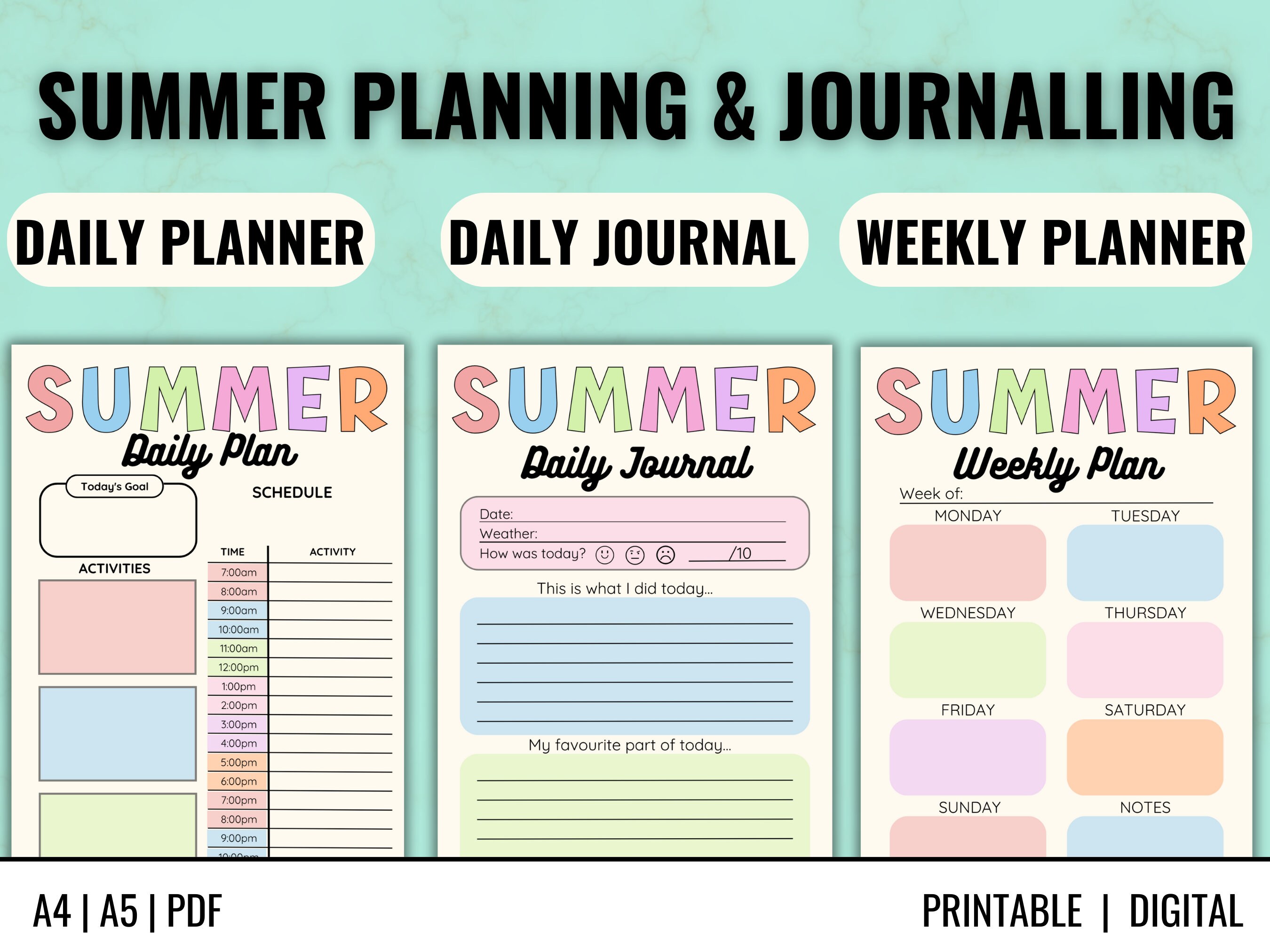Editable Kids Summer Planner for 2023 | Kids Summer Schedule, Chores ...