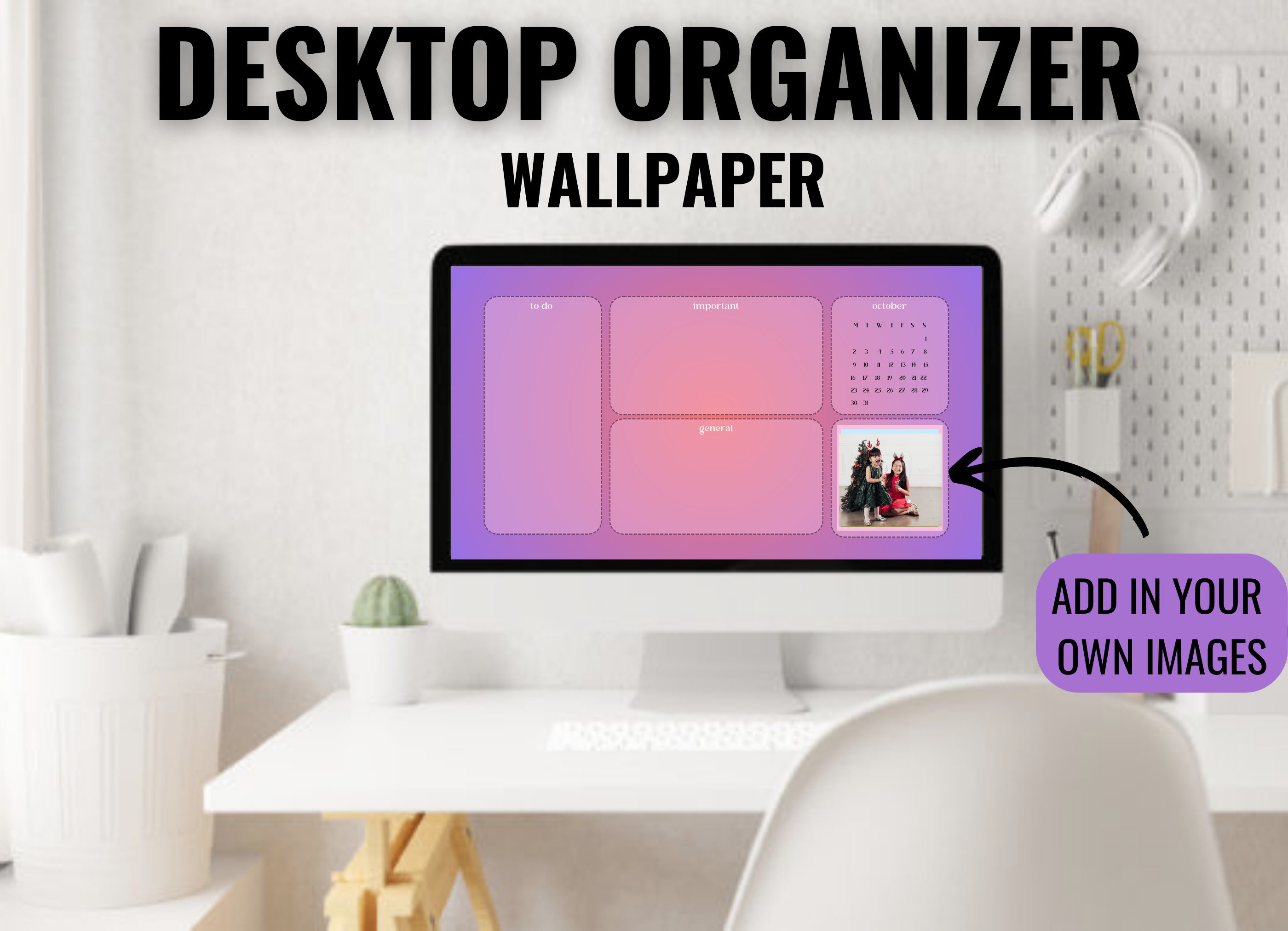 Aura Themed Desktop Organizer Wallpaper 2023, MacBook Wallpaper, Monthly Desktop Calendar for ...
