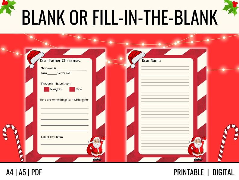 Printable Letter to Santa, Dear Santa Letter Template, Dear Father ...