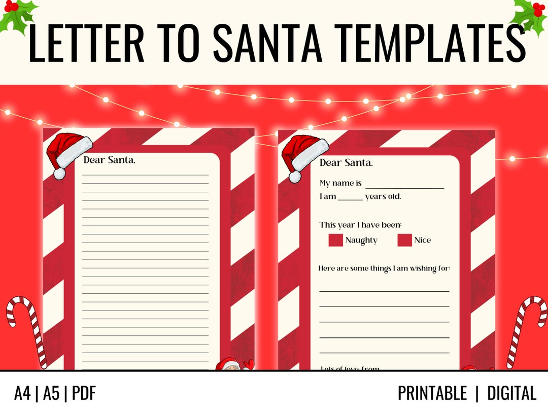 Printable Letter to Santa, Dear Santa Letter Template, Dear Father ...