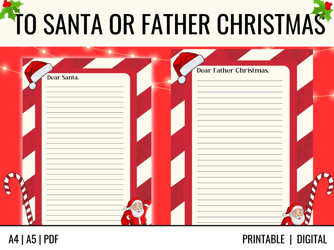 Printable Letter to Santa, Dear Santa Letter Template, Dear Father ...