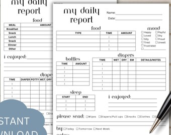 Infant / Toddler Daily Log - Etsy