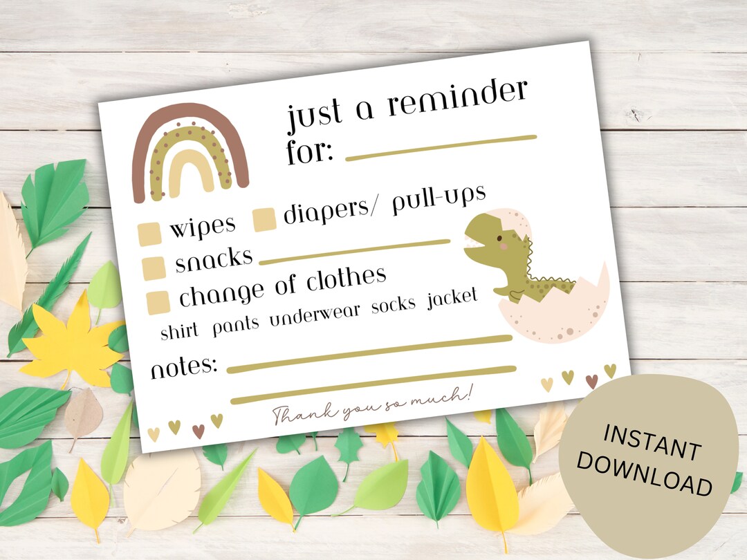 Daycare Printable Daycare Note Home Cute Boho Rainbow Digital Daycare ...