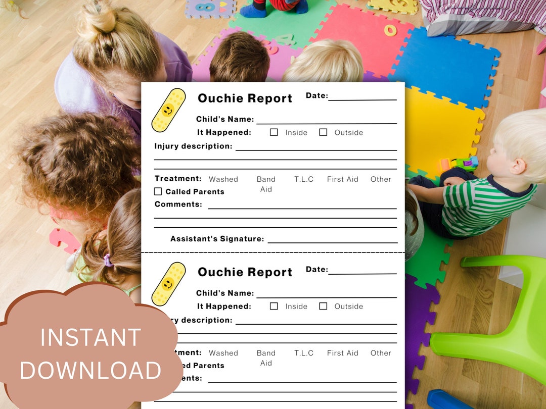 Ouch Reports Daycare Incident Report Home Daycare Injuries Daily Report ...
