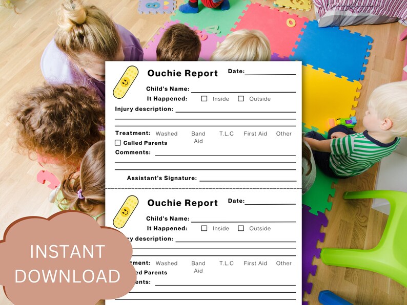 Ouch Reports Daycare Incident Report Home Daycare Injuries Daily Report ...