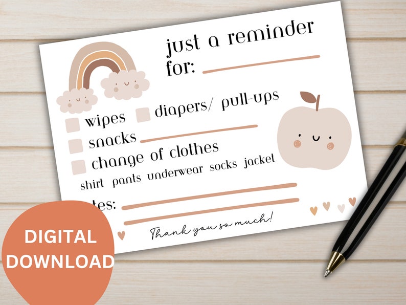 Daycare Printable Daycare Gifts Digital Daycare Teacher Gift In-home ...