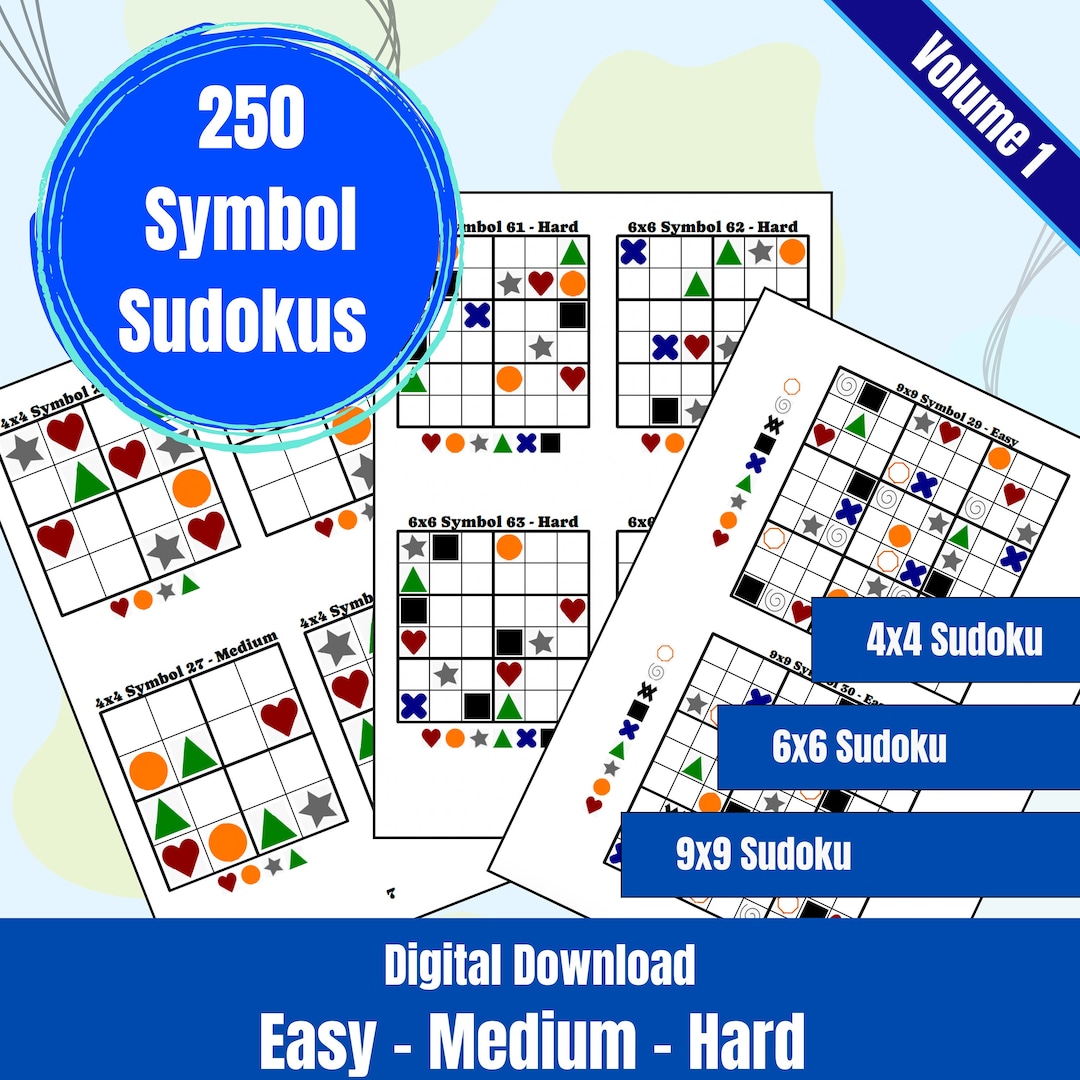 Symbol Sudoku Puzzle Easy - Medium - Hard | 4x4, 6x6, 9x9 Sudokus With ...
