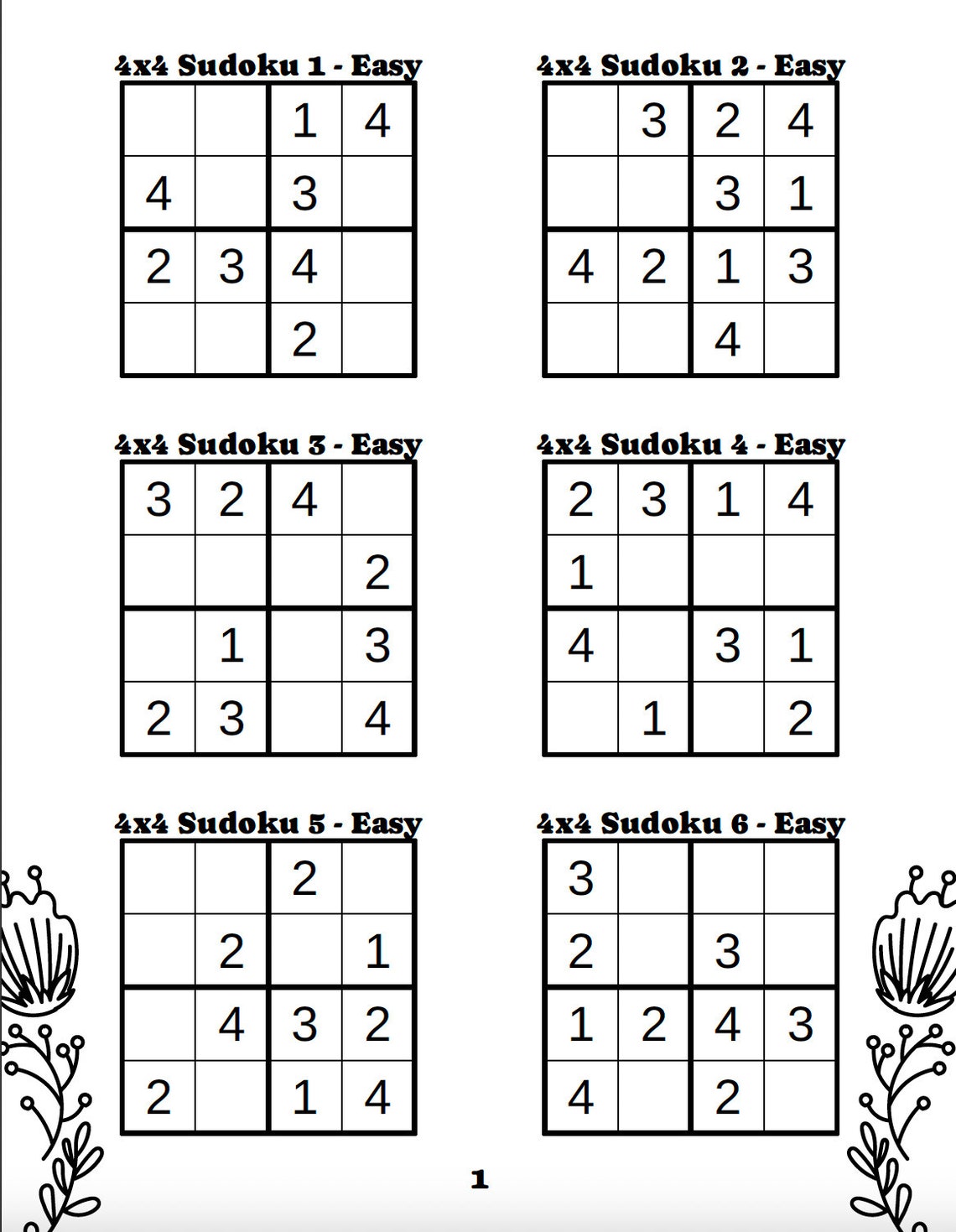 Sudoku Variants | 4x4, 6x6, 9x9 Sudokus - Easy, Medium, Hard | 600 ...
