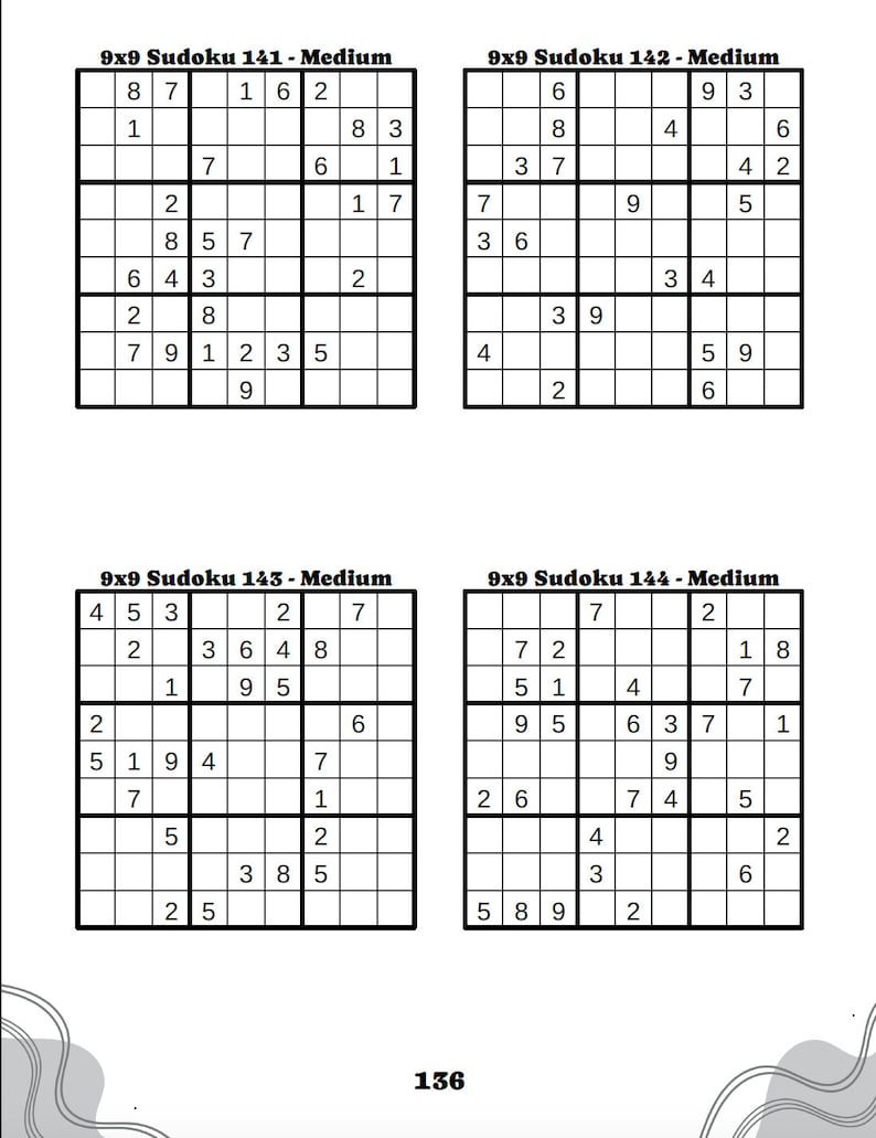 Sudoku Variants 4x4, 6x6, 9x9 Sudokus Easy, Medium, Hard 600 Printable ...